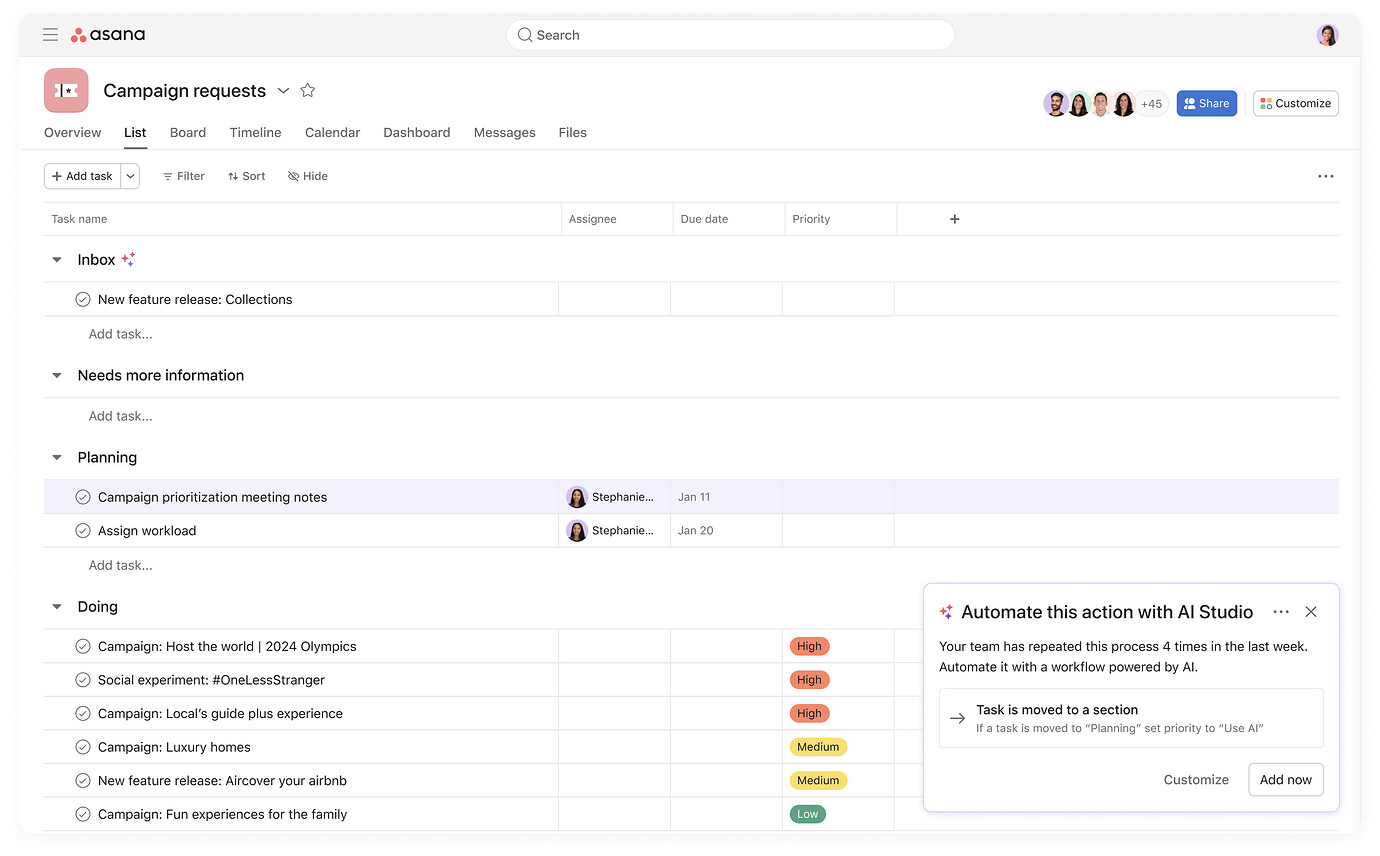 Asana Features Updated ประจำเดือนพฤศจิกายน 2025 - DEMETER ICT