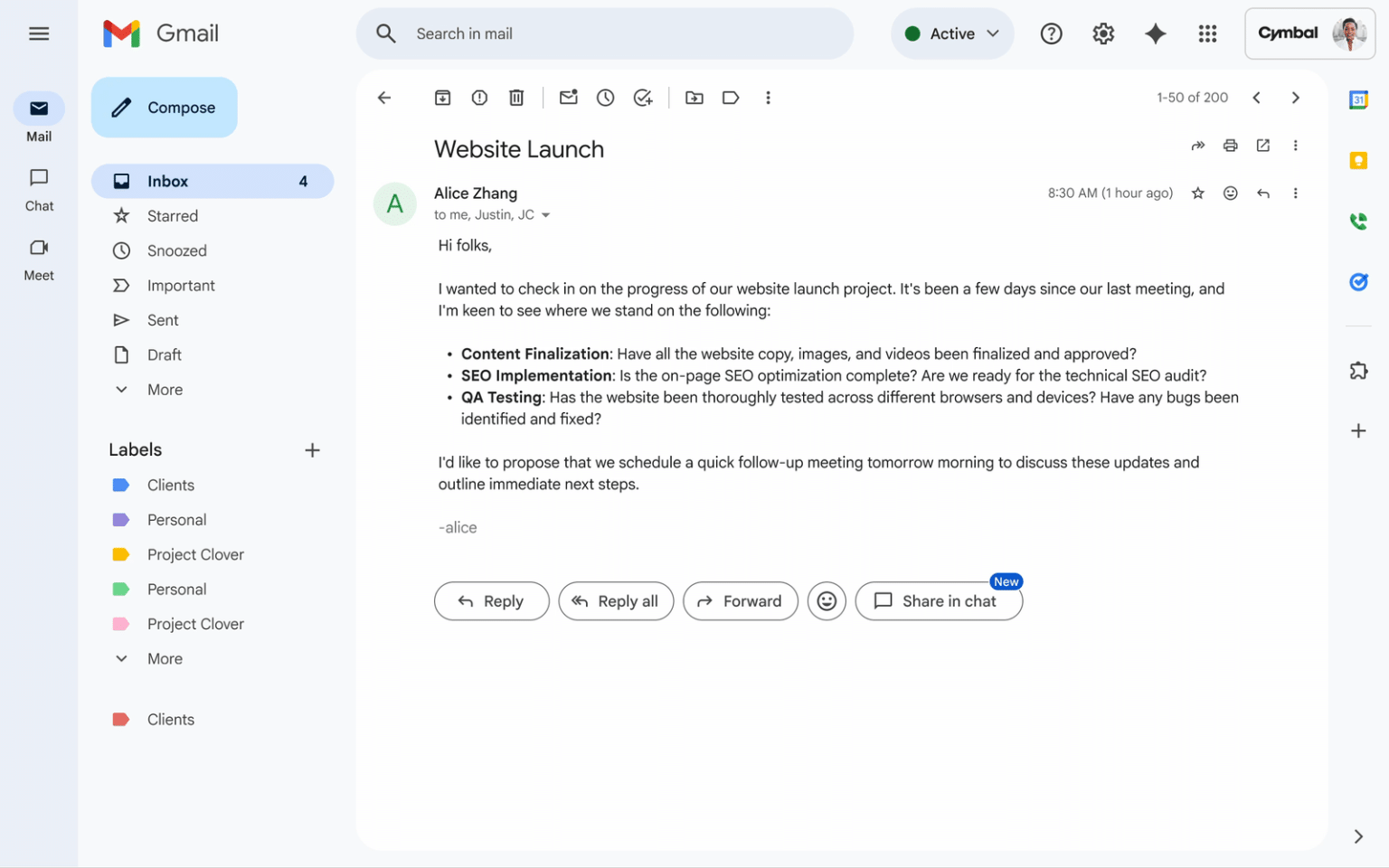 ไม่ต้อง Forward อีกต่อไป Gmail แชร์เมลไป Google Chat ได้แล้ว! - DEMETER ICT
